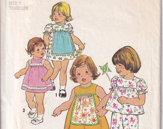 Vintage 1976 Simplicity 7409 Sewing Pattern Toddler Girl's Dress or Top ...