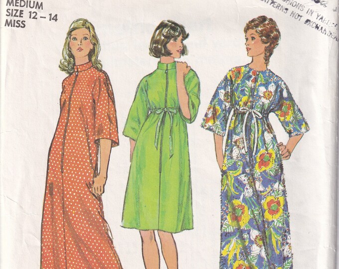 Vintage 1973 Simplicity 6048 Sewing Pattern Women's Kaftan Robe in Two ...