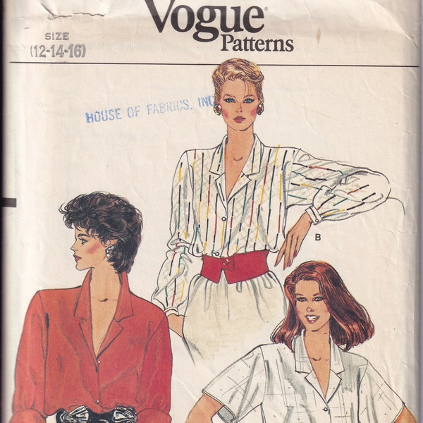 Vogue Blouse Pattern - Etsy