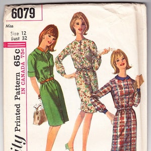 Vintage 1965 Simplicity 6079 UNCUT Sewing Pattern Misses' One-piece ...