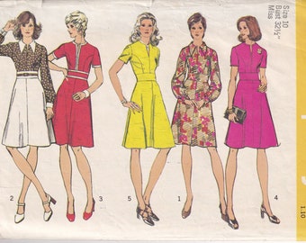Vintage 1979 Butterick 5924 UNCUT Sewing Pattern Misses' Shirtwaist ...