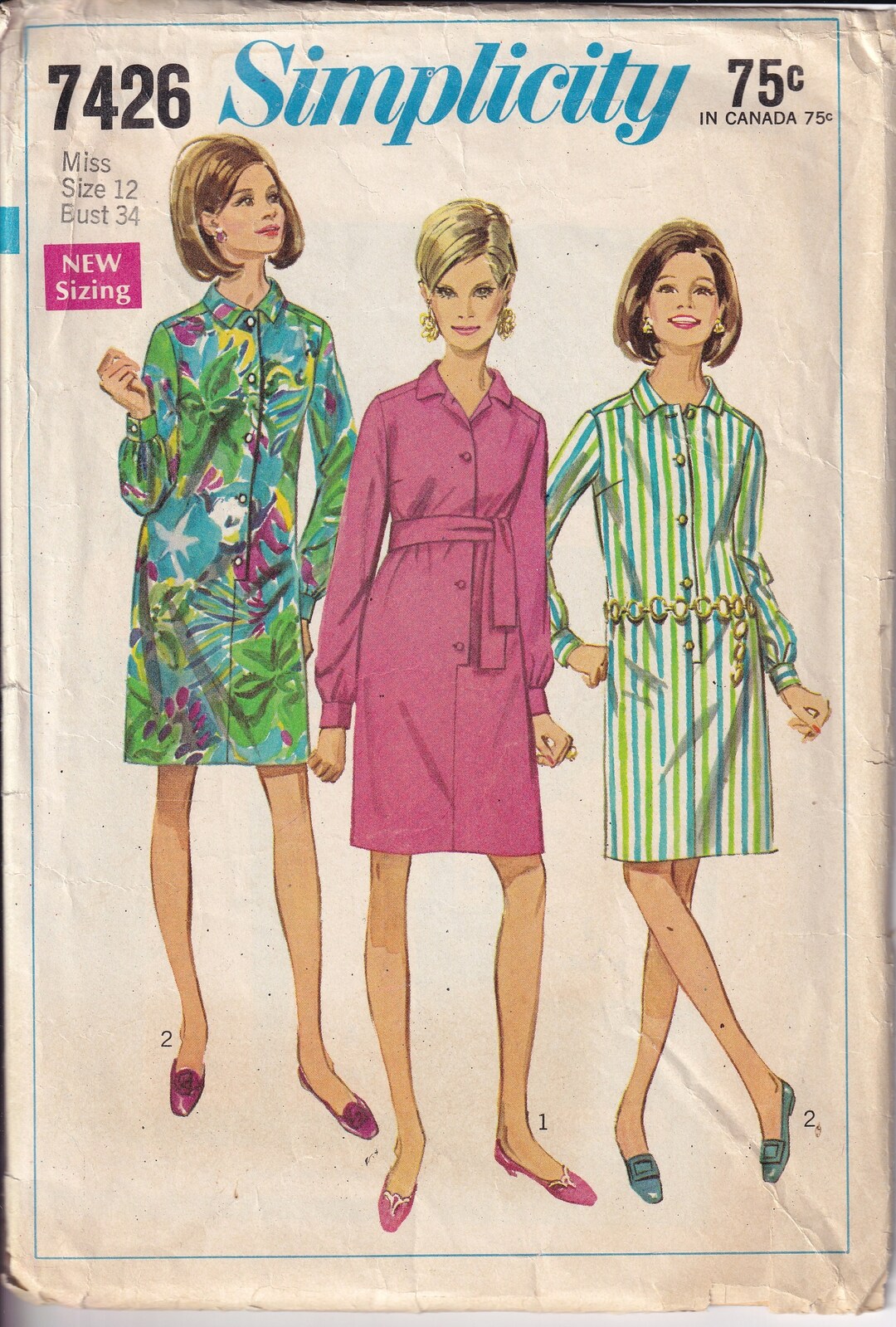 Vintage 1967 Simplicity 7426 Sewing Pattern Misses' One Piece Step-in ...