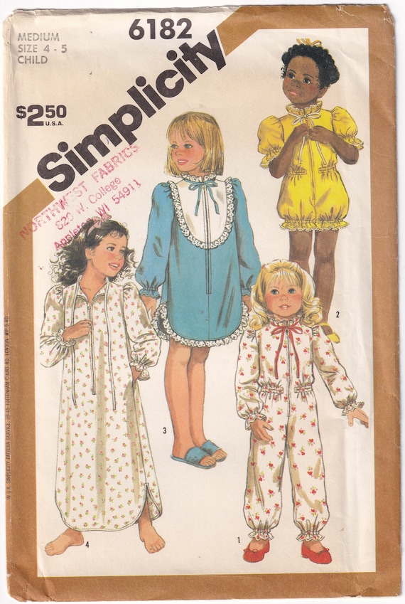 Vintage 1983 Simplicity 6182 FF Sewing Pattern Girl's | Etsy