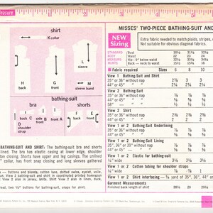 Vintage 1968 Simplicity 7645 Sewing Pattern Misses' Two-piece Bathing ...