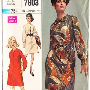 Vintage 1968 Simplicity 7803 UNCUT Designer Fashion Sewing Pattern ...