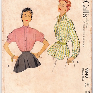 Vintage 1954 Mccall's 9840 Sewing Pattern Misses' - Etsy
