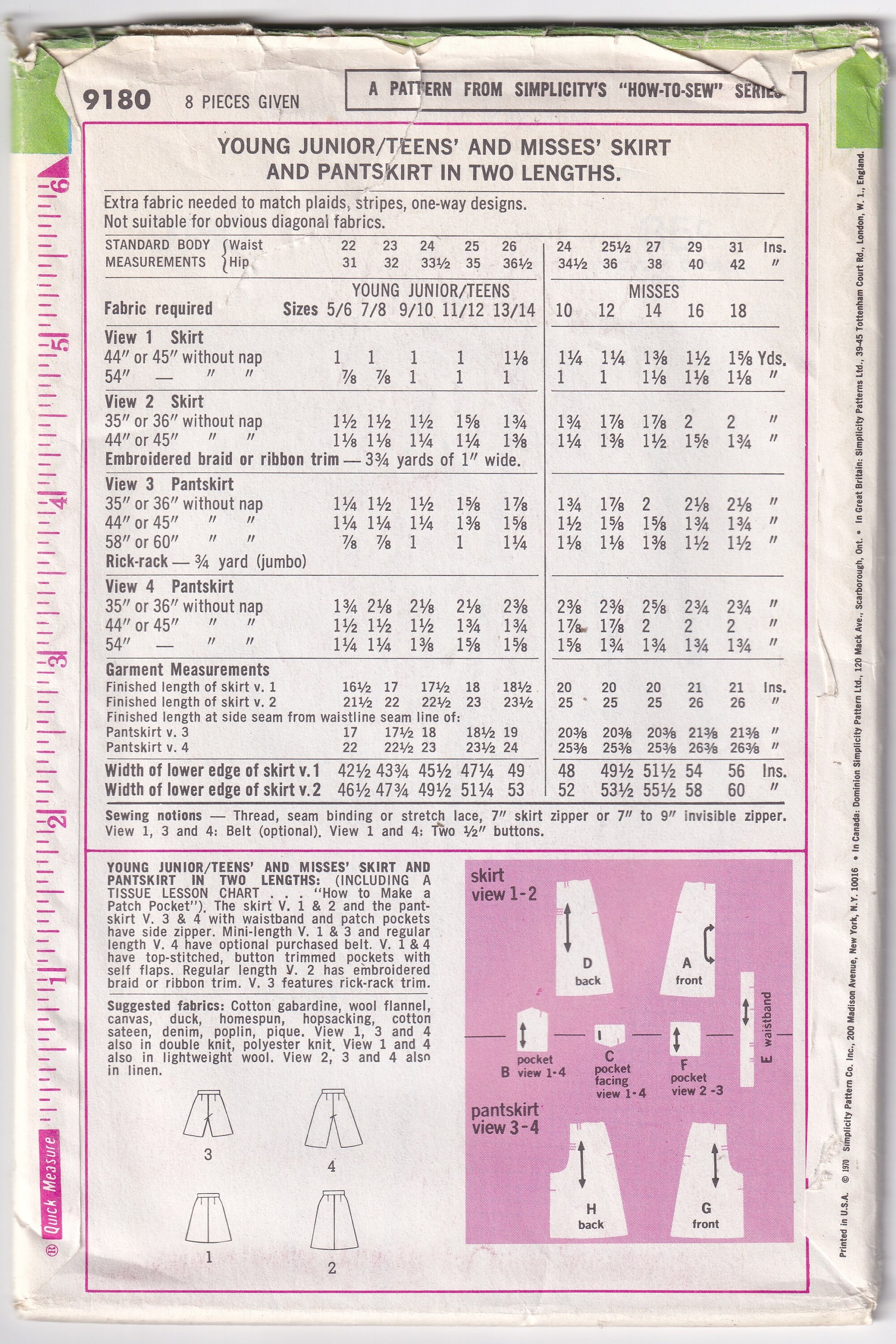 Vintage 1970 Simplicity 9180 UNCUT Sewing Pattern Misses' | Etsy