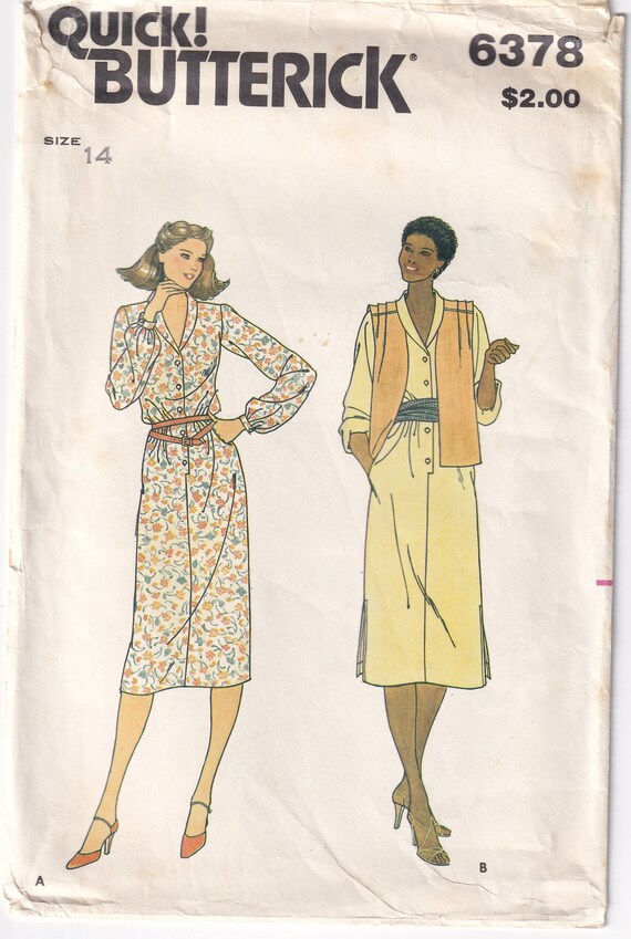 Sewing & Needlecraft Sewing & Fiber Sewing UNCUT 80s Butterick 3350 ...