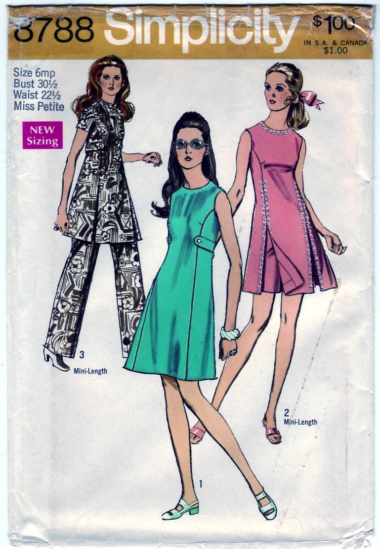 Vintage 1970 Simplicity 8788 UNCUT Sewing Pattern Miss - Etsy