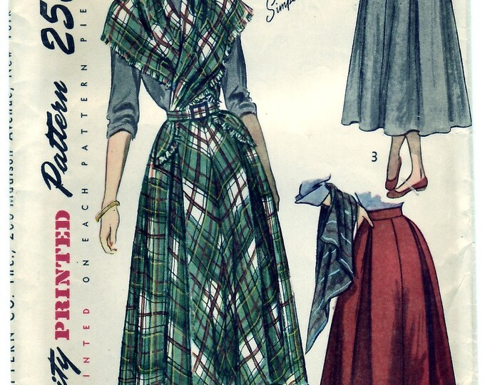 Vintage 1946 Simplicity 2579 UNCUT Sewing Pattern Misses' Skirt and ...