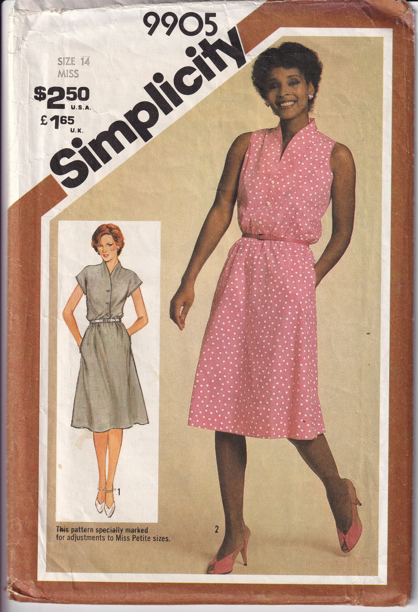 Vintage 1981 Simplicity 9905 Sewing Pattern Misses' Pullover Dress Size ...
