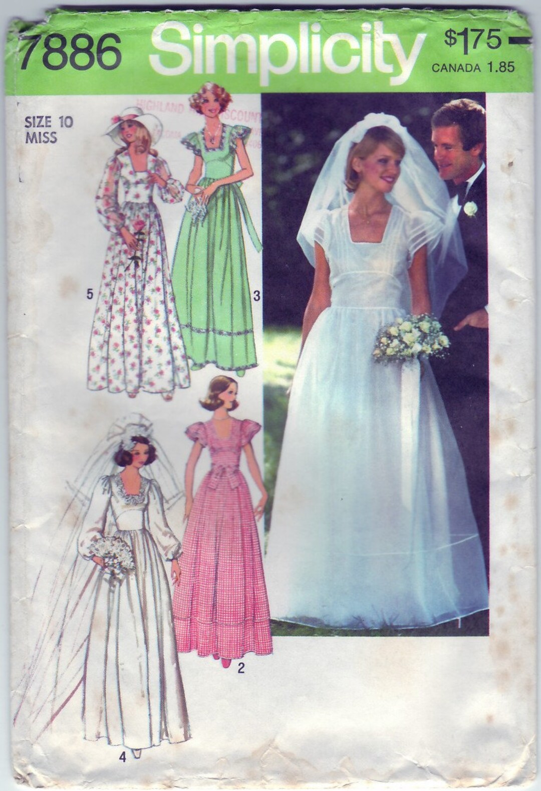 Vintage 1977 Simplicity 7886 Sewing Pattern Misses Bridal and ...