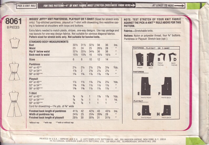 Vintage 1977 Simplicity 8061 UNCUT Sewing Pattern Misses' - Etsy
