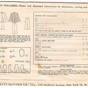 Vintage 1947 Simplicity 2150 Sewing Pattern Teen-age Suit Size 14 Bust ...