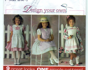 1980s Child's Dress and Pinafore Pattern Simplicity 6180 Size 6 - Etsy