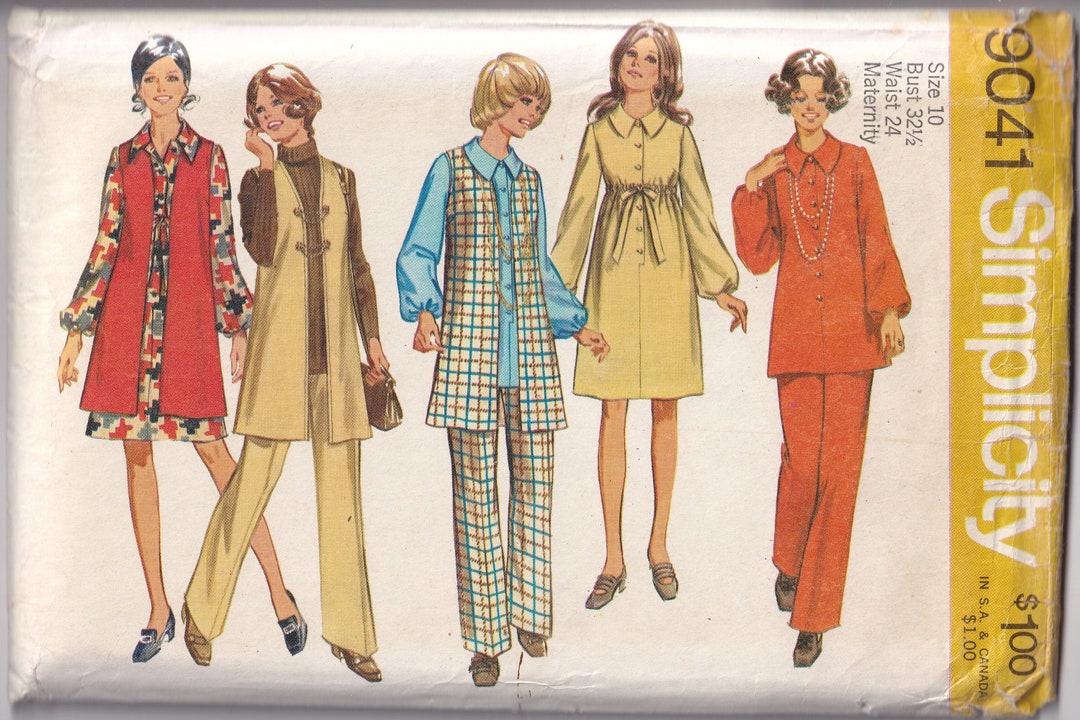 Vintage 1970 Simplicity 9041 UNCUT Sewing Pattern Misses' Maternity ...