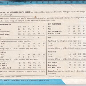 Vintage 1983 Simplicity 6445 Sewing Pattern Misses' Side Buttoned Dress ...