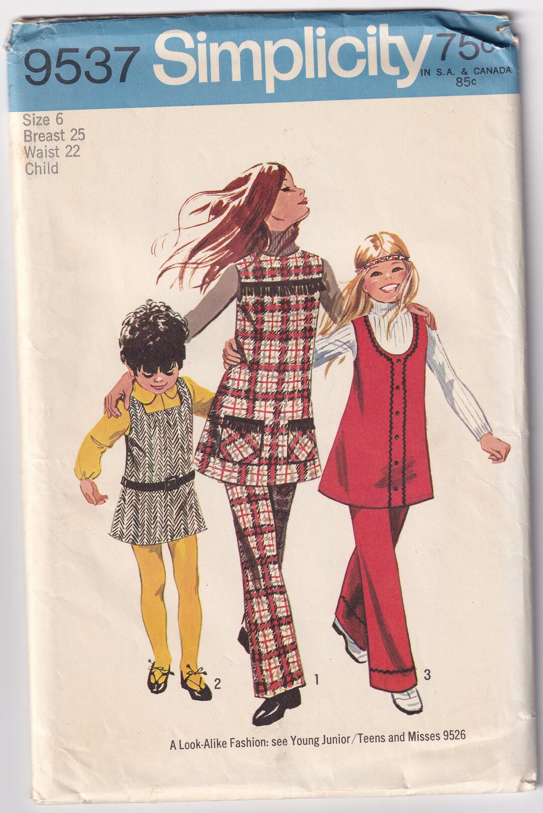 Vintage 1971 Simplicity 9537 UNCUT Sewing Pattern Girl's Child Jumper ...