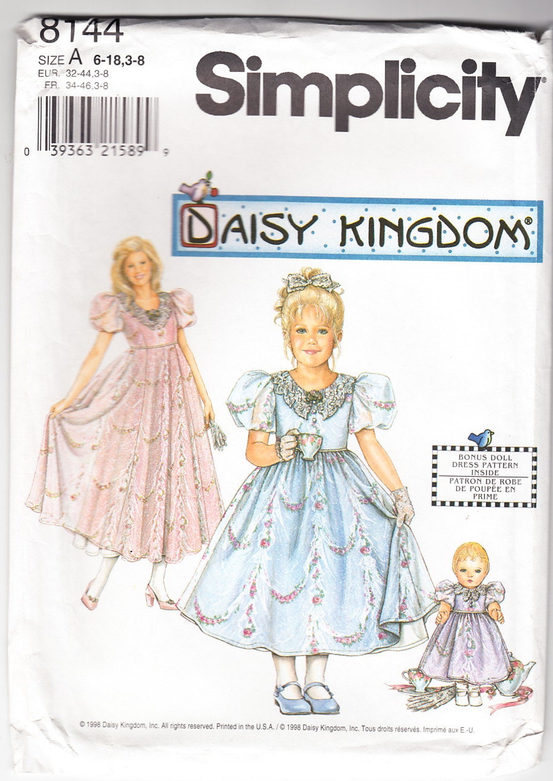 Classic 1998 Simplicity 8144 UNCUT FF Sewing Pattern - Etsy