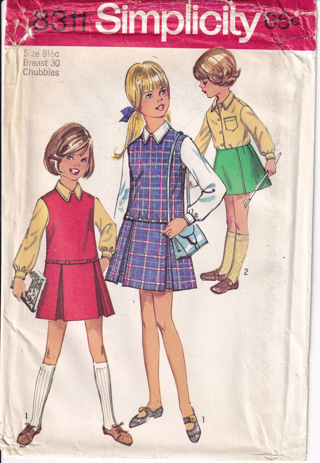 Vintage 1969 Simplicity 8311 UNCUT FF Sewing Pattern Child's Girl's ...