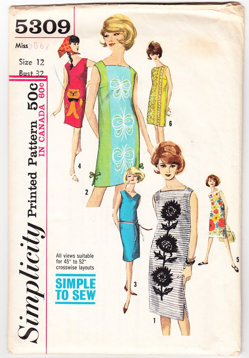 Vintage 1963 Simplicity 5309 Sewing Pattern Misses' - Etsy