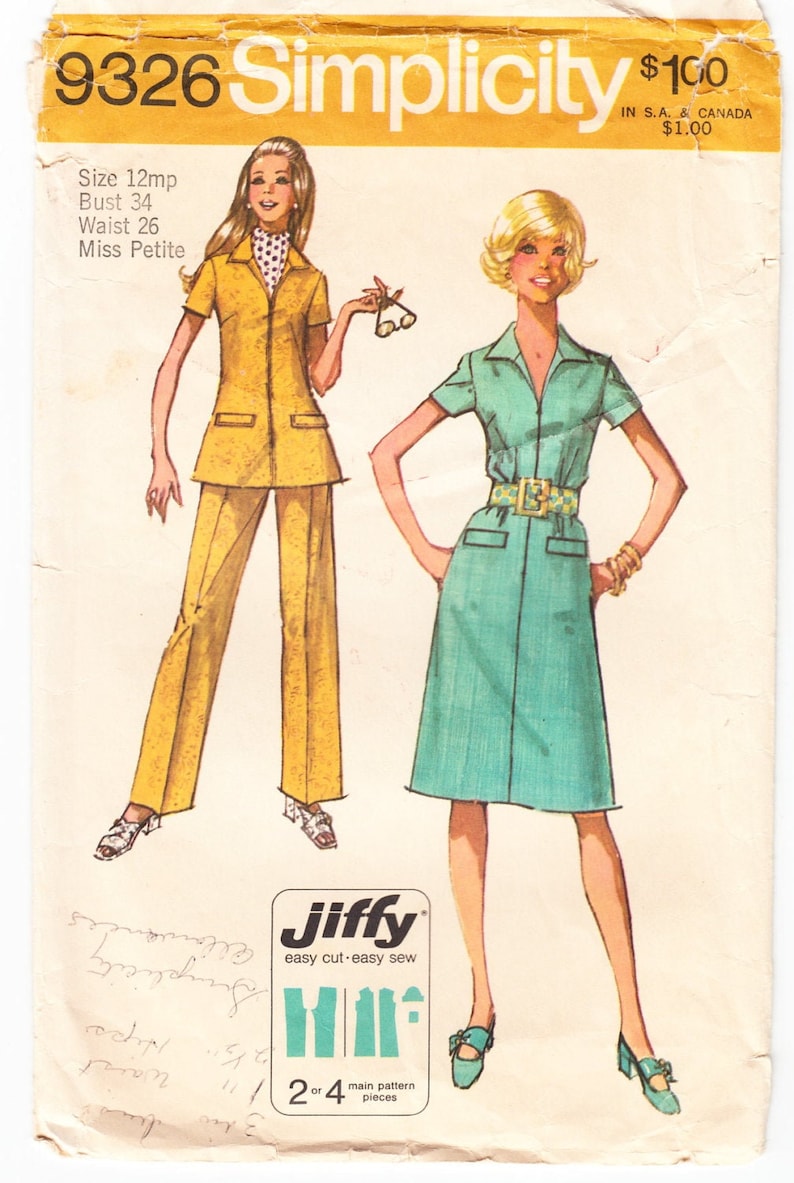 Vintage 1971 Simplicity 9326 Sewing Pattern Misses' - Etsy