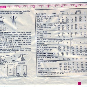 Vintage 1963 Simplicity 4972 Sewing Pattern Junior's, Misses' One-piece ...