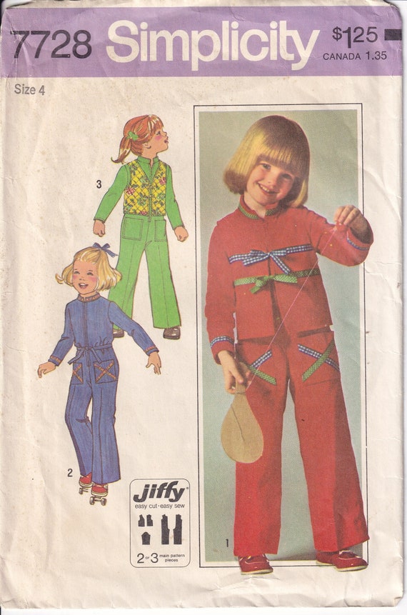 Vintage 1976 Simplicity 7728 Sewing Pattern Toddlers' | Etsy