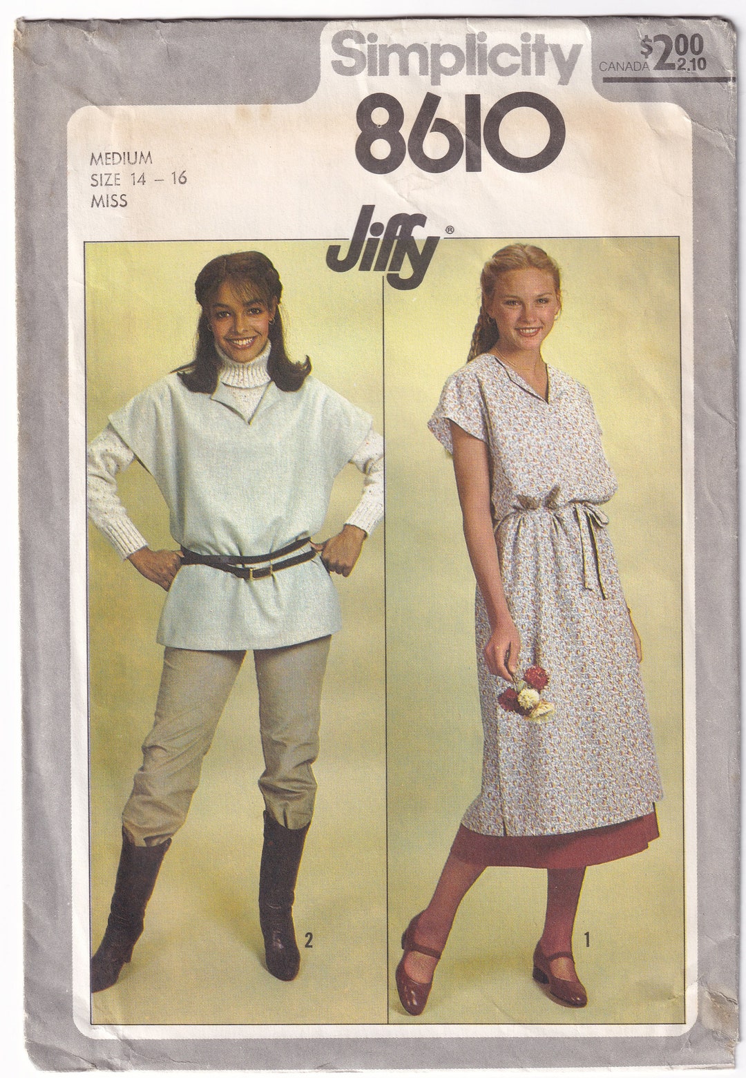 Vintage 1978 Simplicity 8463 UNCUT Sewing Pattern Misses' Pullover ...