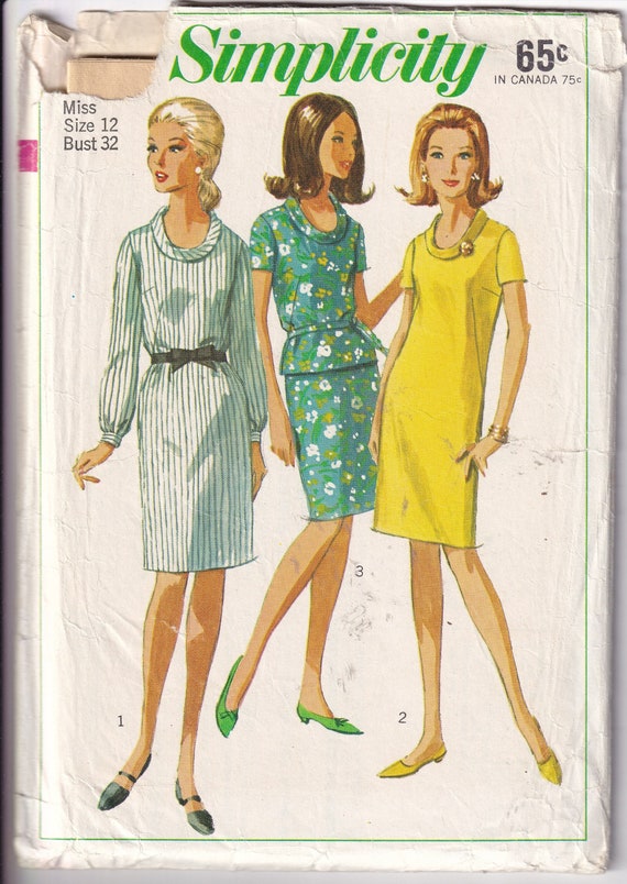 Vintage 1966 Simplicity 6861 Sewing Pattern Misses' One or | Etsy
