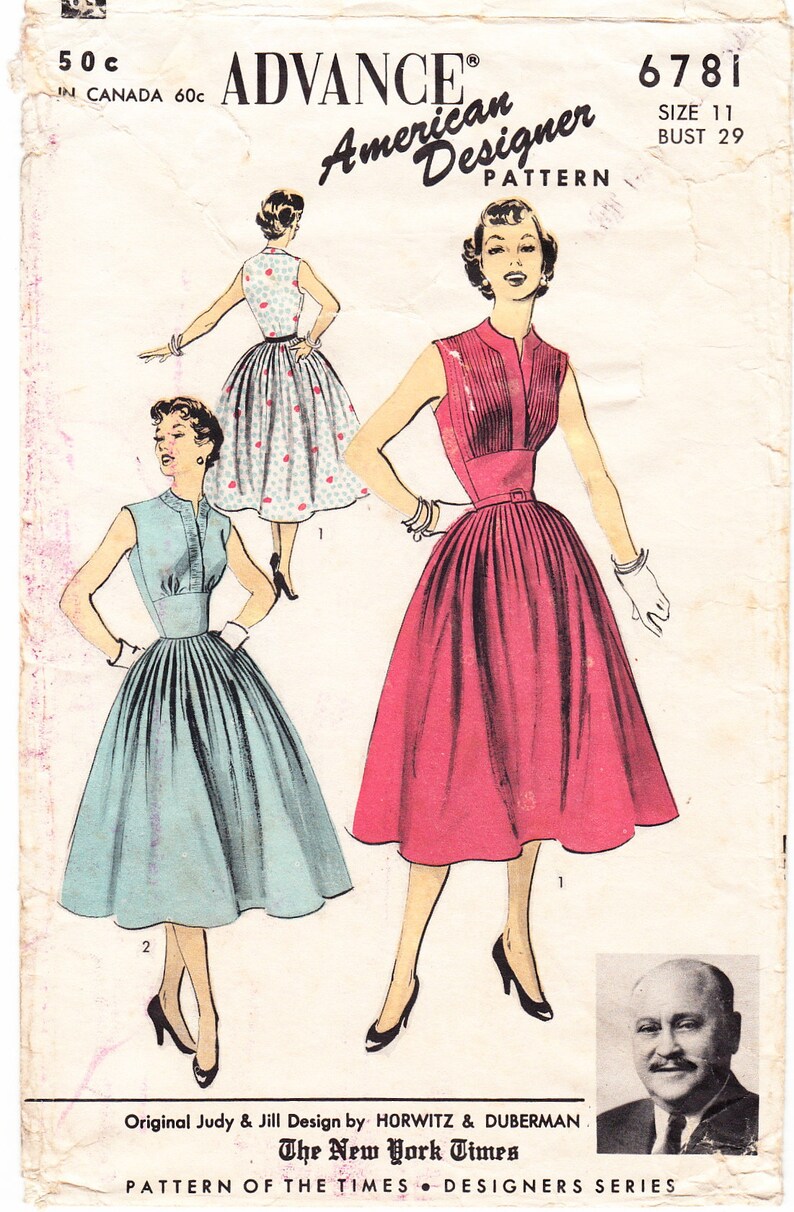 Vintage 1954 Advance 6781 American Designer Sewing Pattern - Etsy