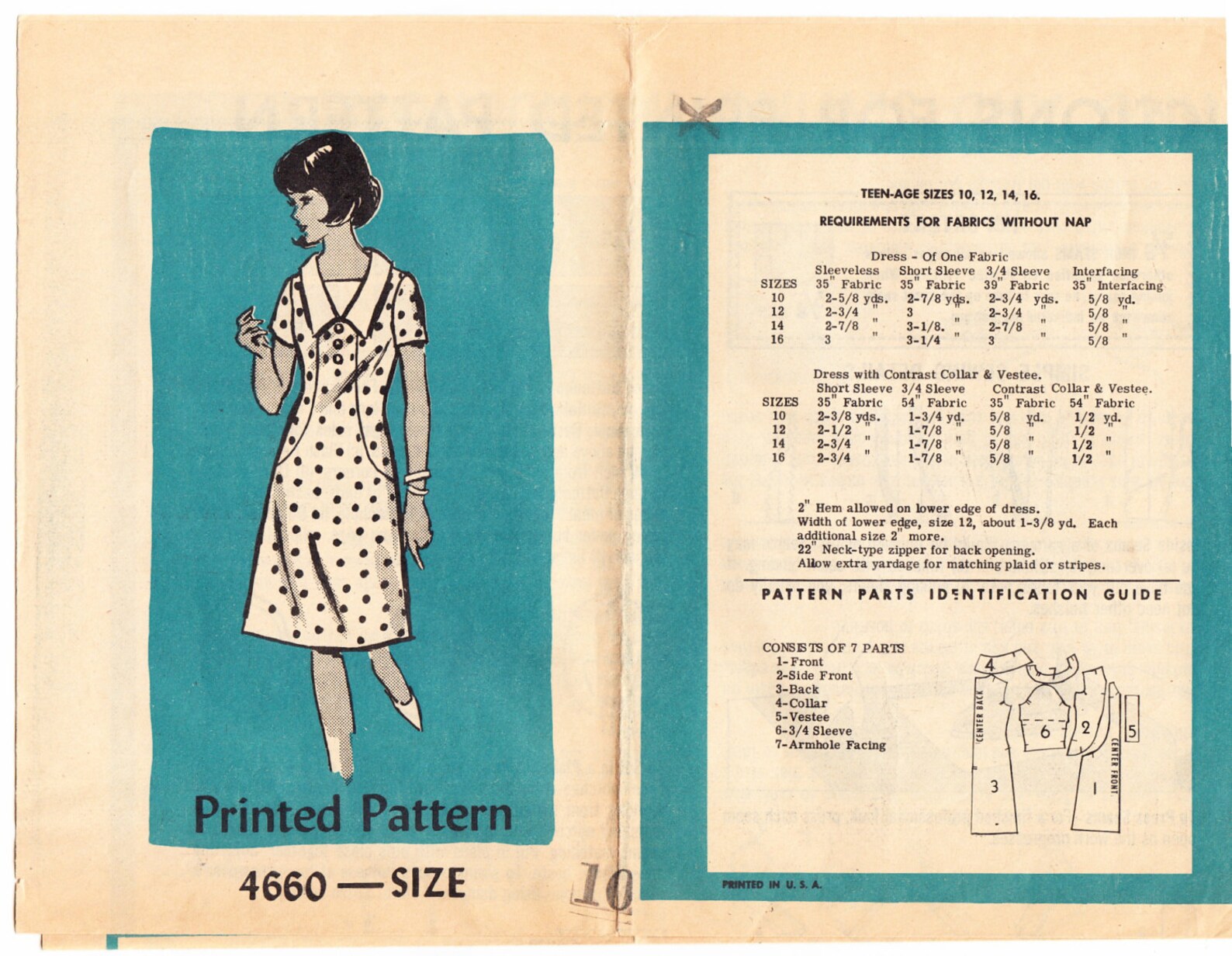 Vintage 1966 Mail Order 4660 Sewing Pattern Misses' Dress - Etsy