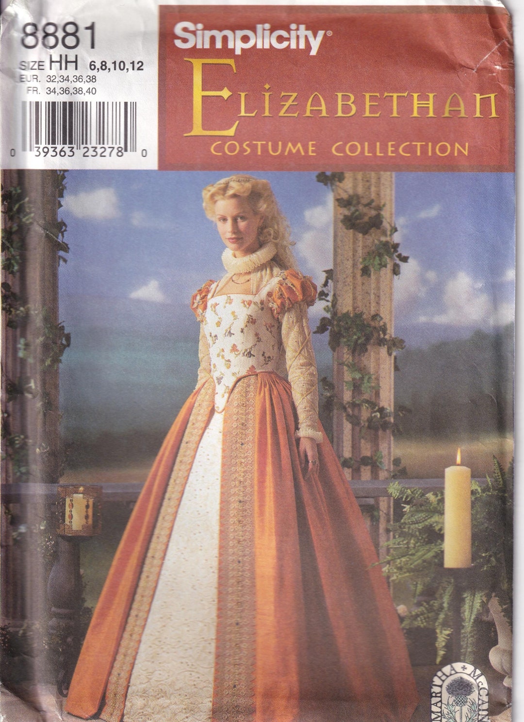 1999 Simplicity 8881 UNCUT Sewing Pattern Costume Misses' Medieval ...