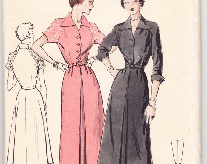 Vintage 1950 Butterick 5322 FF Sewing Pattern Misses' Shirtwaist Dress ...