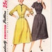 Vintage 1953 Simplicity 4467 Sewing Pattern Misses' One-piece Dress ...