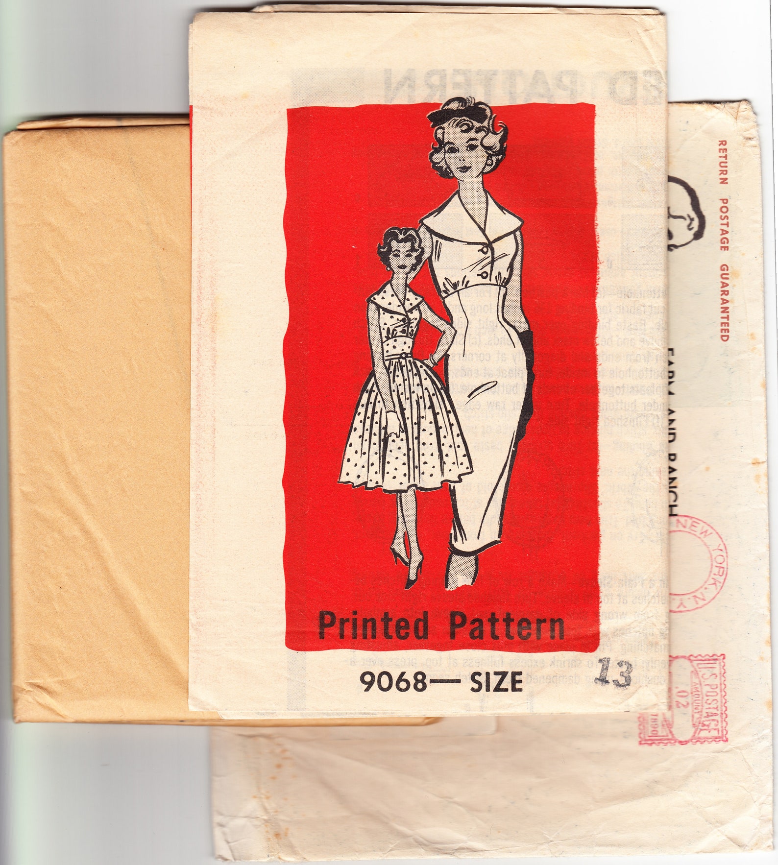 Vintage 1960 Mail Order 9068 Farm and Ranch UNCUT Sewing Pattern Misses ...