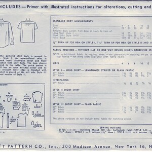 Vintage 1948 Simplicity 2543 Sewing Pattern Child's Boys' Shirt Size 8 ...