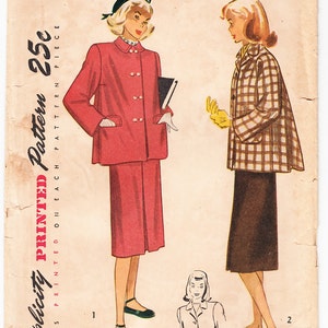 Vintage 1947 Simplicity 2150 Sewing Pattern Teen-Age Suit Size | Etsy