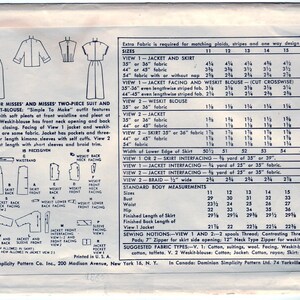 Vintage 1953 Simplicity 4562 Sewing Pattern Junior's, Misses Two-piece ...