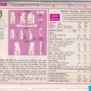 Vintage 1968 Simplicity 7808 Sewing Pattern Misses' Blouse, Skirt and ...