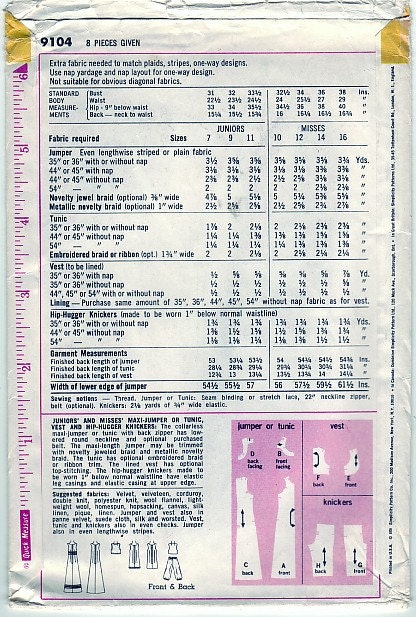 Vintage 1970 Simplicity 9104 UNCUT Sewing Pattern Juniors' | Etsy