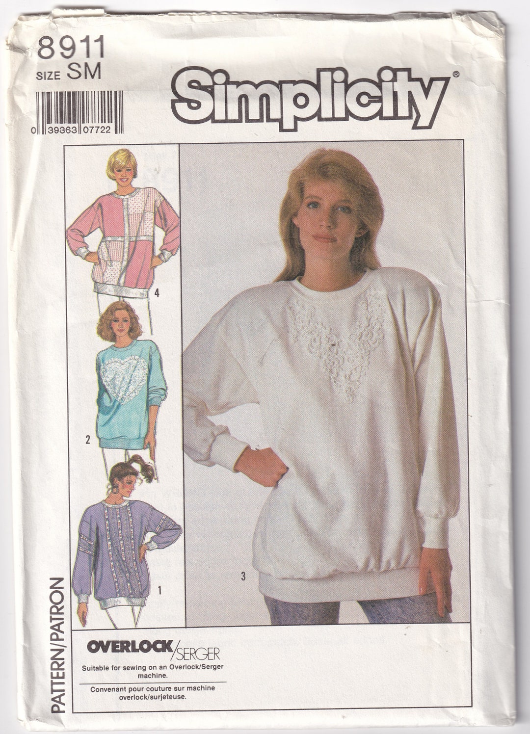 Classic 1988 Simplicity 8911 Sewing Pattern Misses' Decorated Knit ...