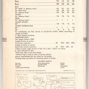 Vintage 1953 Vogue 7902 FF Sewing Pattern Misses' Suit - Etsy