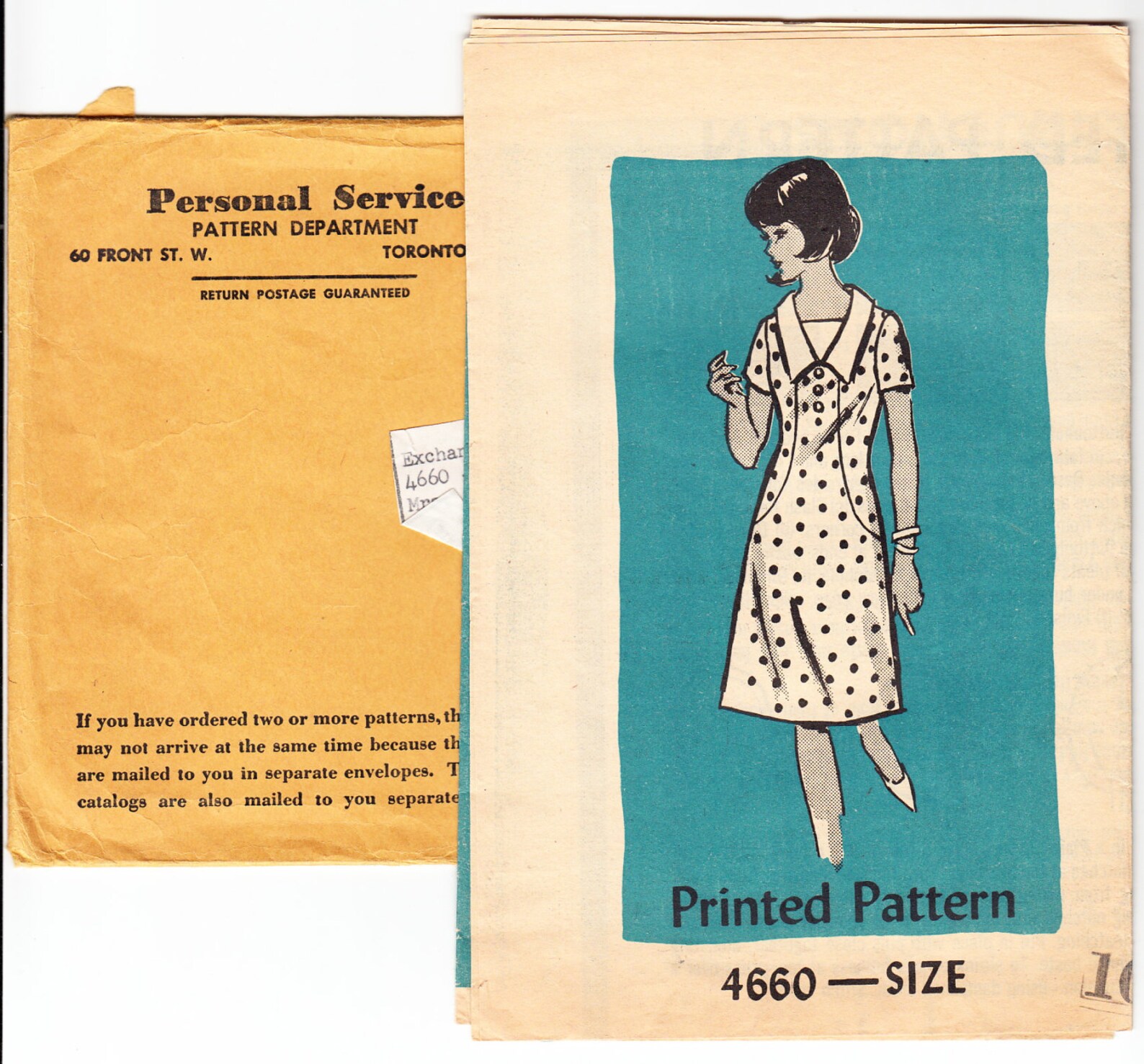 Vintage 1966 Mail Order 4660 Sewing Pattern Misses' Dress | Etsy