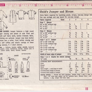 Vintage 1964 Simplicity 5639 Sewing Pattern Child's, Girls' Jumper ...
