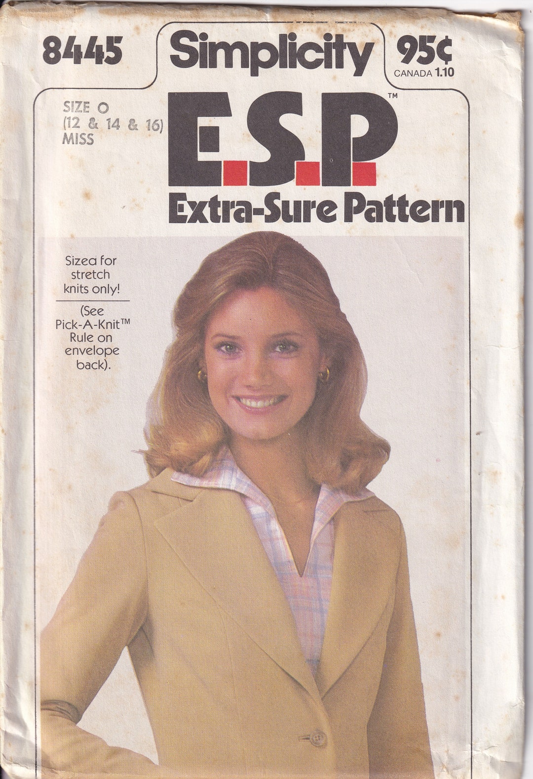 Vintage 1978 Simplicity 8445 UNCUT Sewing Pattern Misses' Unlined ...