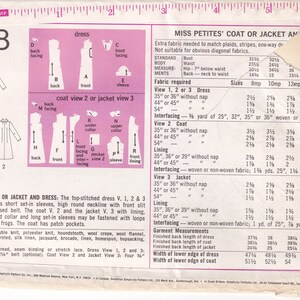Vintage 1970 Simplicity 9168 UNCUT Sewing Pattern Misses' Petites Coat ...