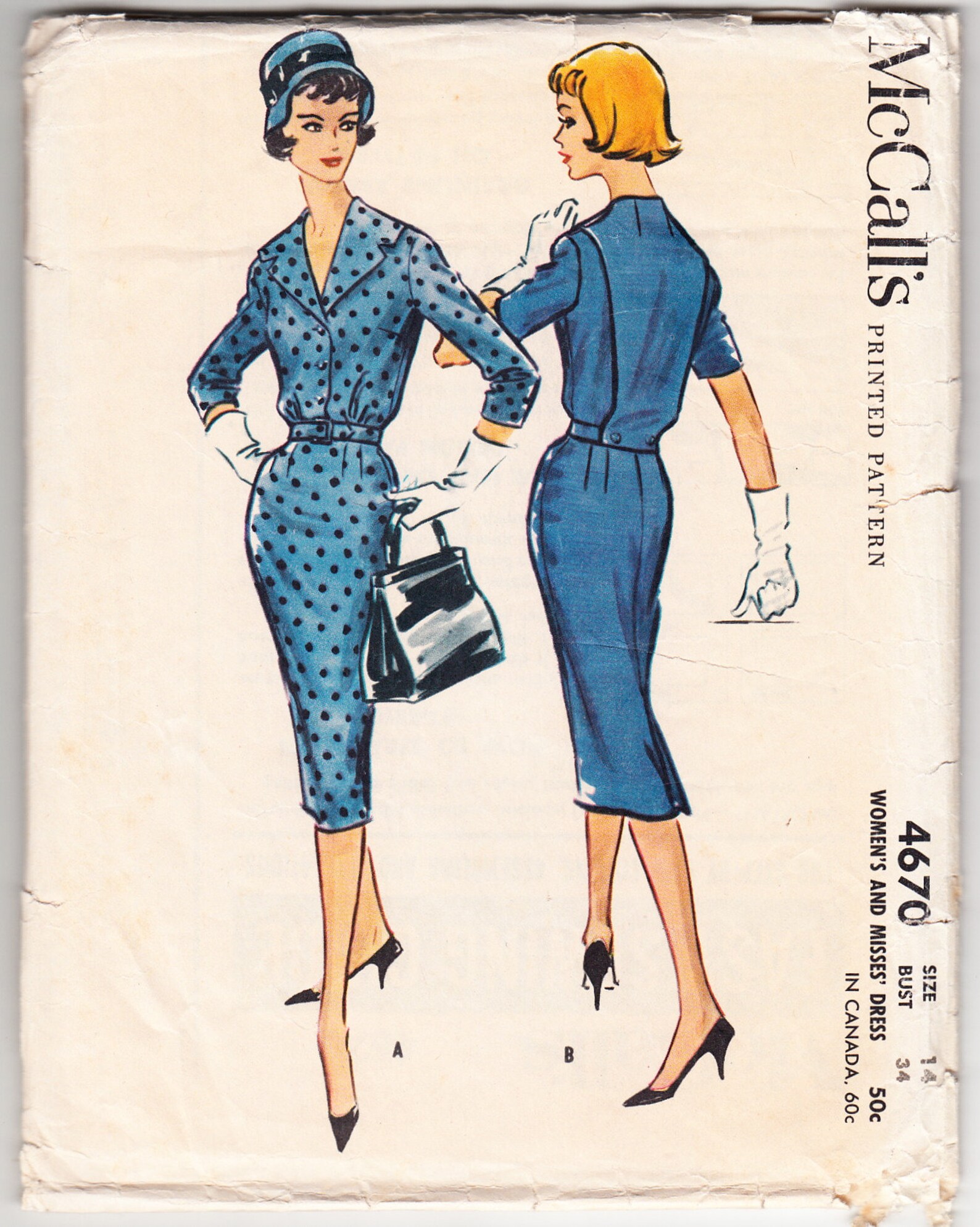 Vintage 1958 Mccall's 4670 Sewing Pattern Misses' | Etsy