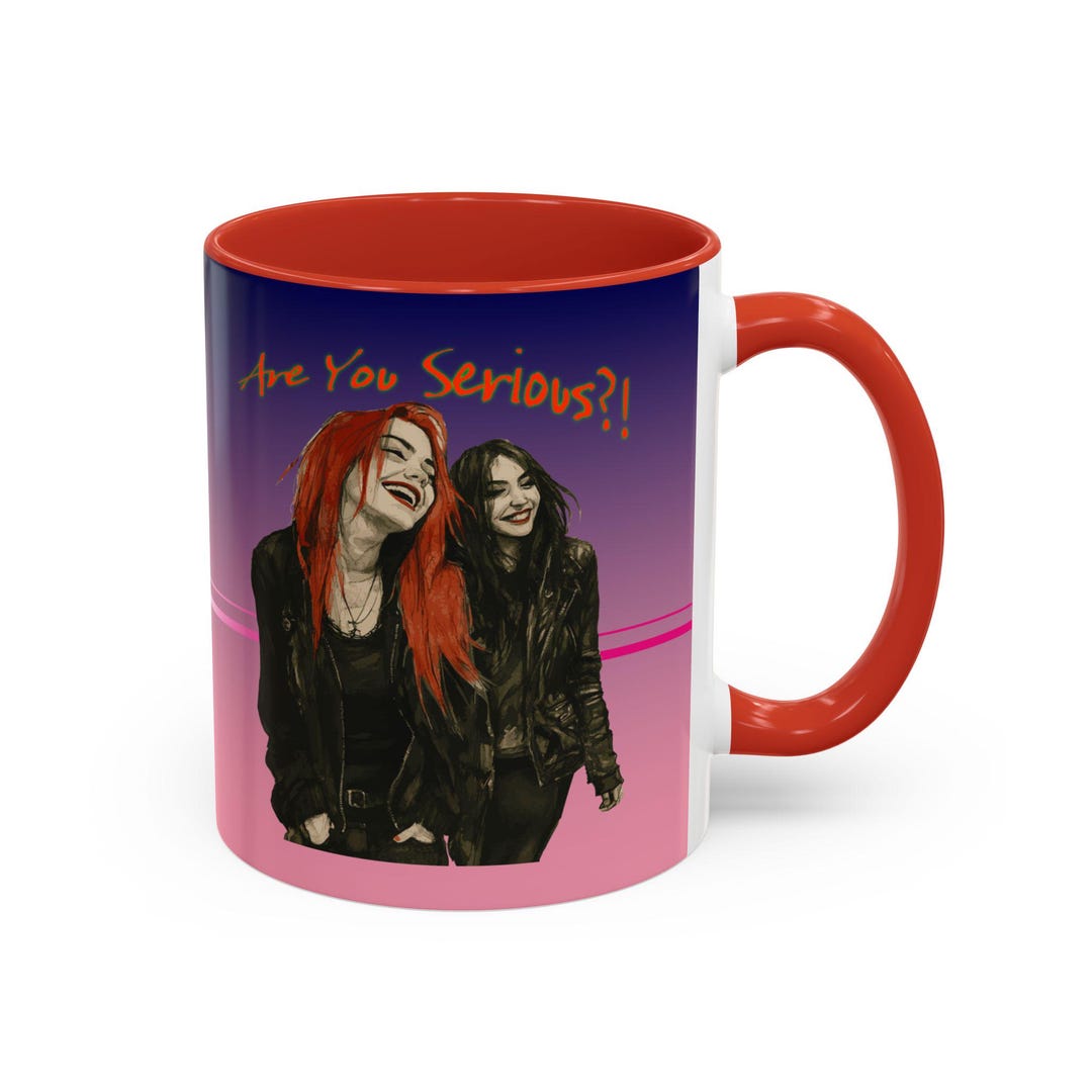 Punk Girls Accent Mug, are You Serious, Smiling Rebellious Women, Cute ...