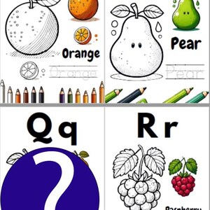 A-Z Alphabet Fruit Coloring Pages | Learn to Write & Read | Fun ...